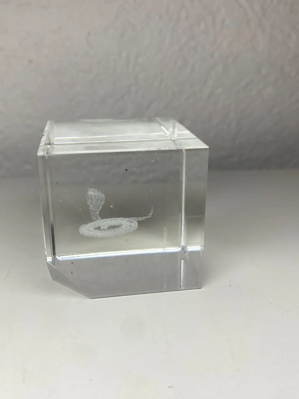 Office | 3d Laser Etched Crystal Glass Cube Paperweight Cobra Snake ...